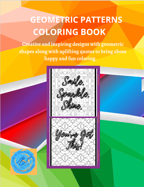 Large Print Geometric Patterns Coloring Book - Luke and Leia Publishing